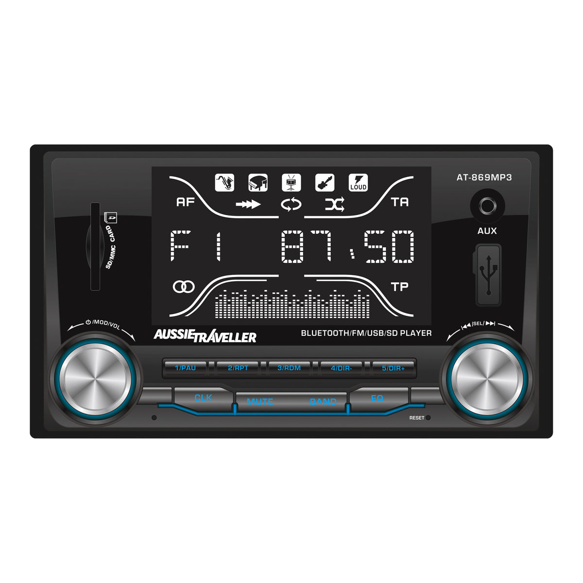 Double DIN Mechless Audio Head Unit | High-Performance Caravan Stereo ...